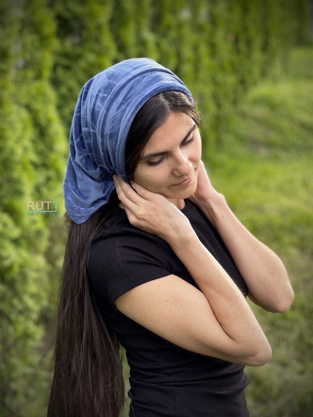 6 in 1 Head Covering Stretch Velvet Headband\cowl Style\snood Covering ...