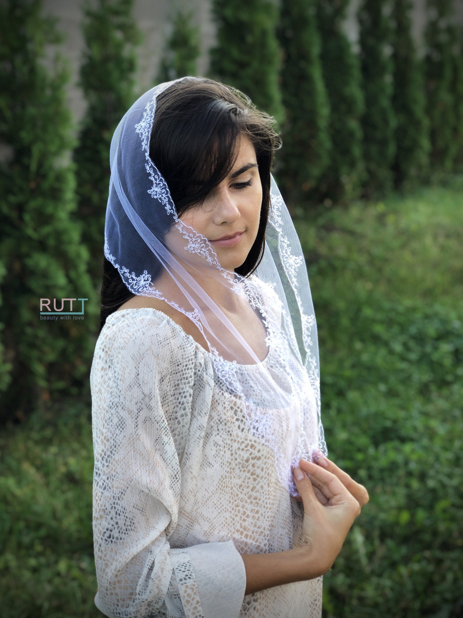 White Embroidered Church Scarf Women Head Covering Orthodox - Etsy