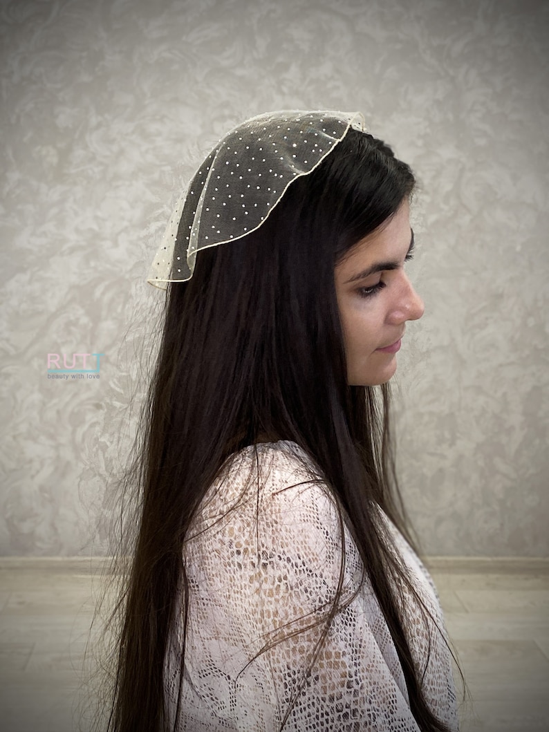 Light Blue Small Catholic Veil Church or Chapel Round Cap Mantilla Girl ...