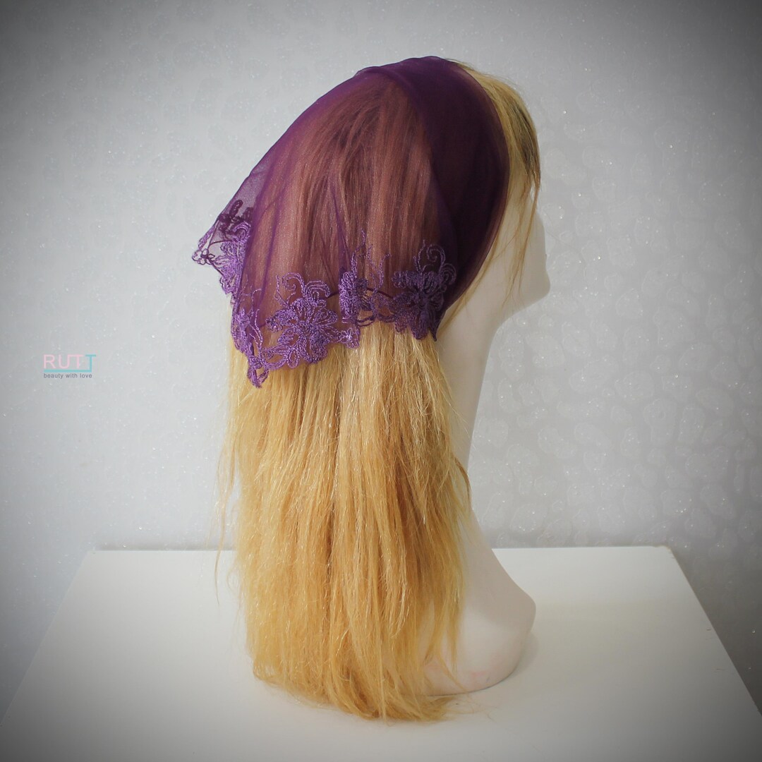 Church Square Kerchief With Embroidered Corner Head Covering Orthodox ...