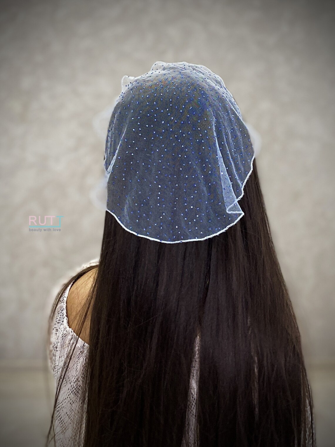 All rhinestoned Chapel round cap mantilla Girl Head covering | Etsy