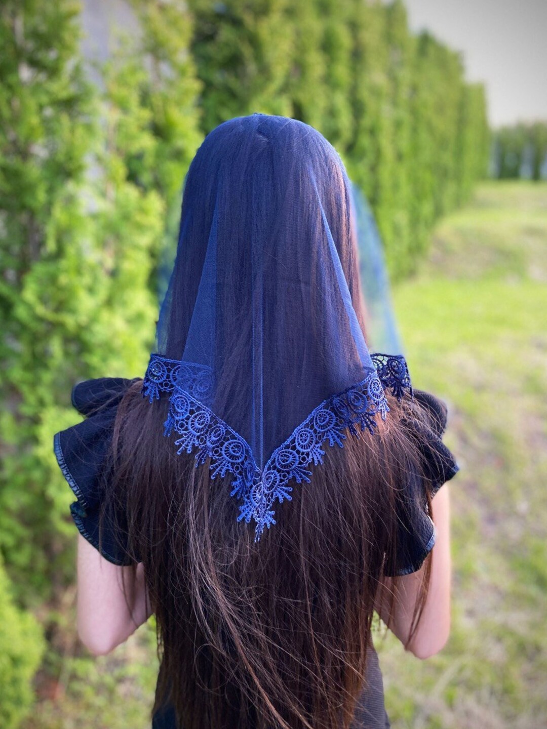 Triangle Scarf With Lace Church Head Covering Orthodox Veils Catholic ...