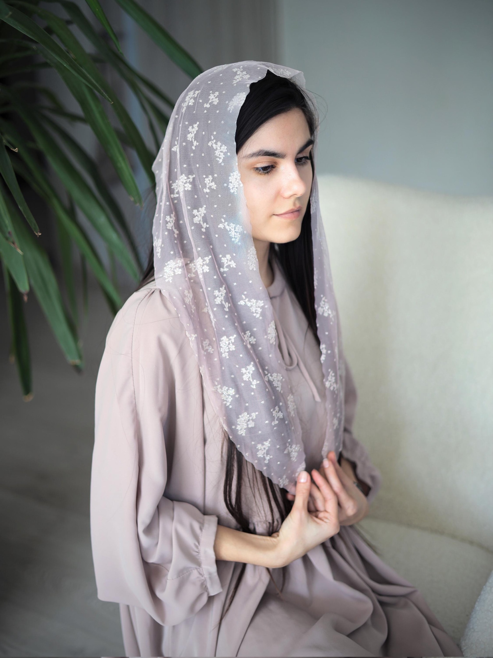 Christian Glitter Scarf Church Head Covering Orthodox Head Wrap ...