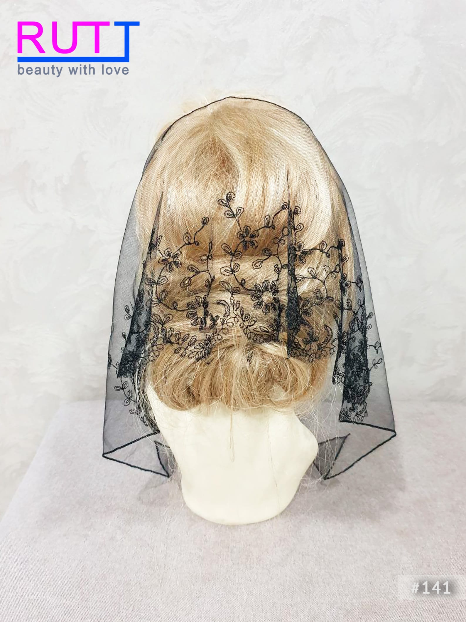 Navy Blue Christian Head Wrap With Large Embroidery Church Scarf Head ...