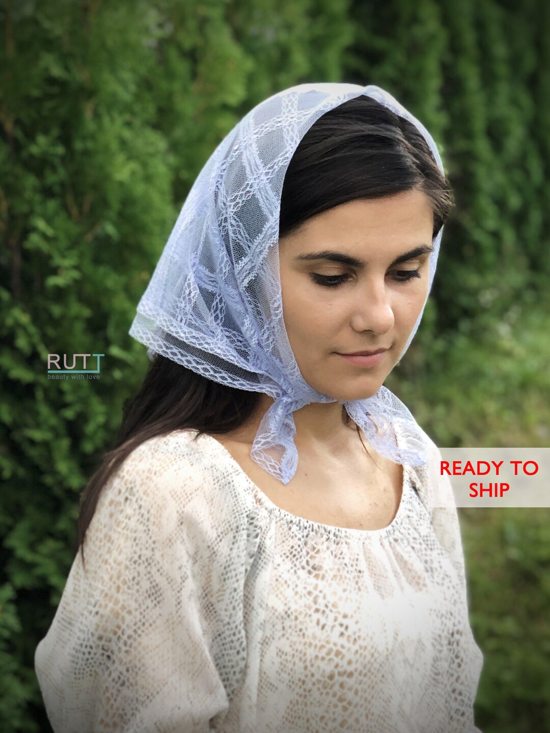 Sky Blue Christian Head Wrap Scarf Head Church Scarf Head Covering ...