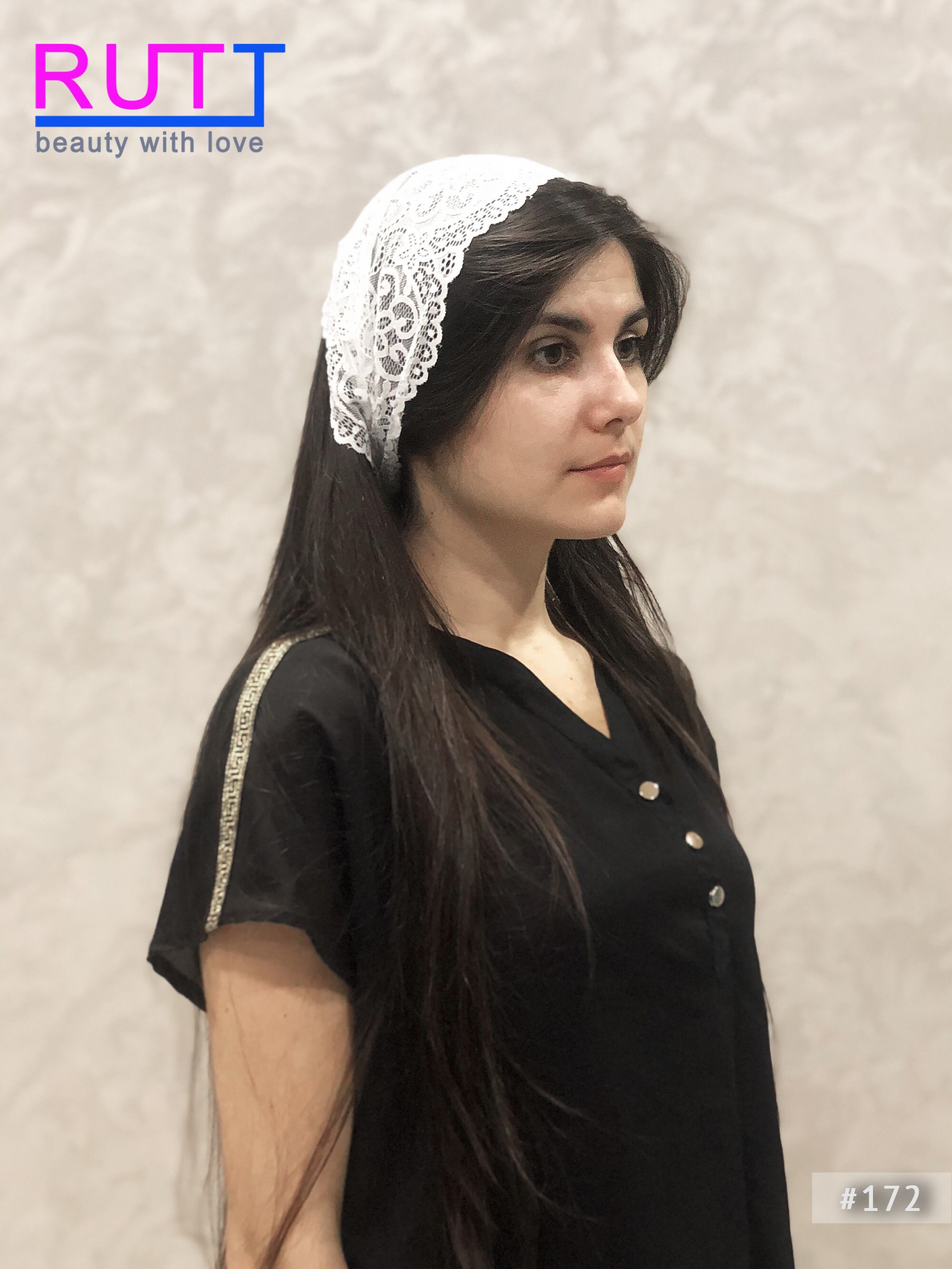 Stretch Lace Scarf Head Band Church Head Covering Orthodox Shawl ...