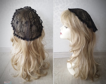 Small Catholic Veil Church or Chapel Round Cap Rhinestones | Etsy