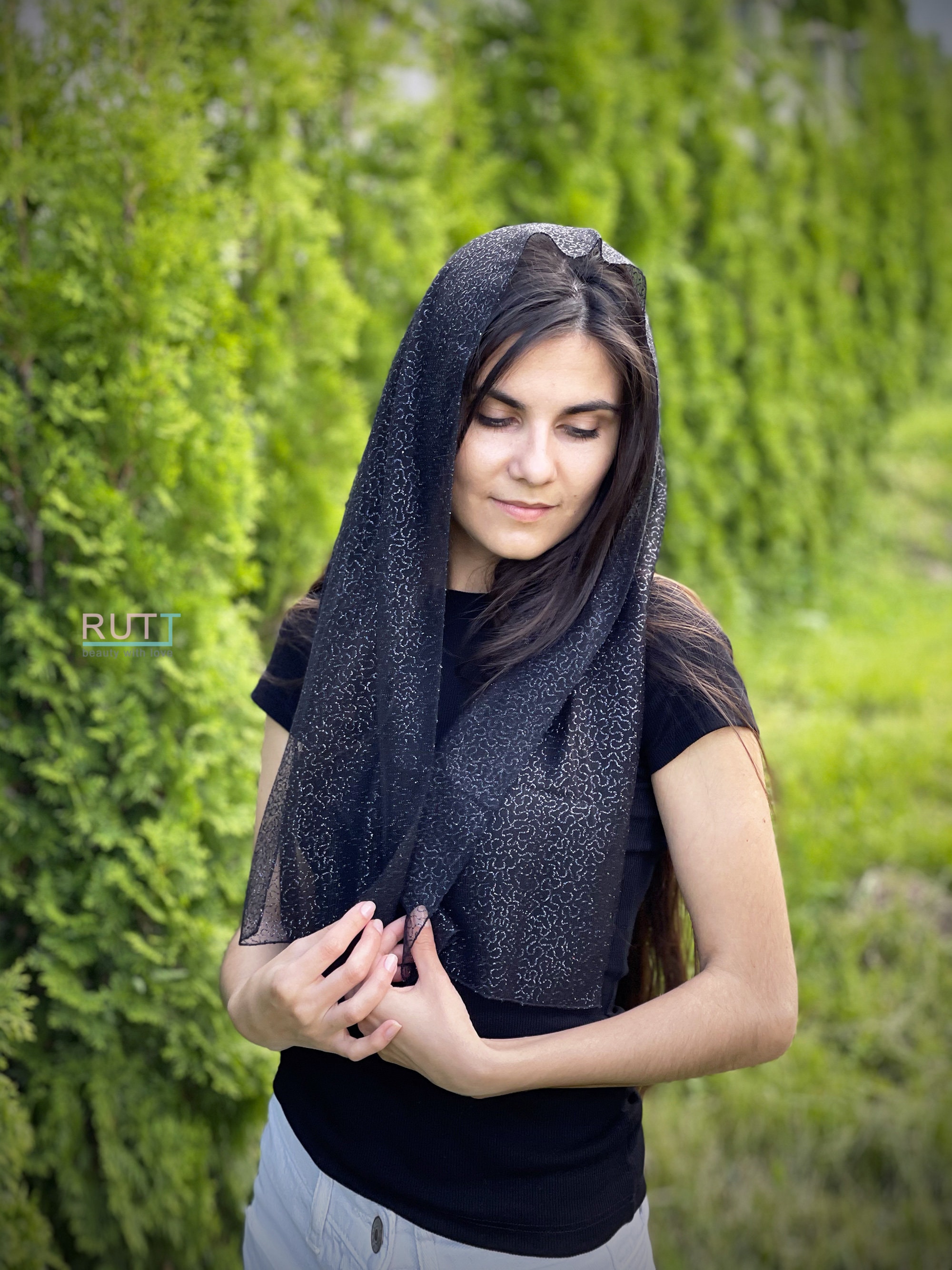 Christian Glitter Scarf Church Head Covering Orthodox Head Wrap ...