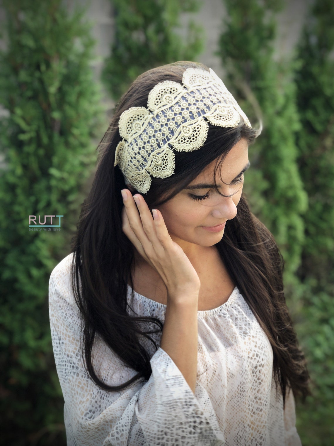 Lace Headband Church Head Covering Orthodox Church or Chapel Head Wrap ...