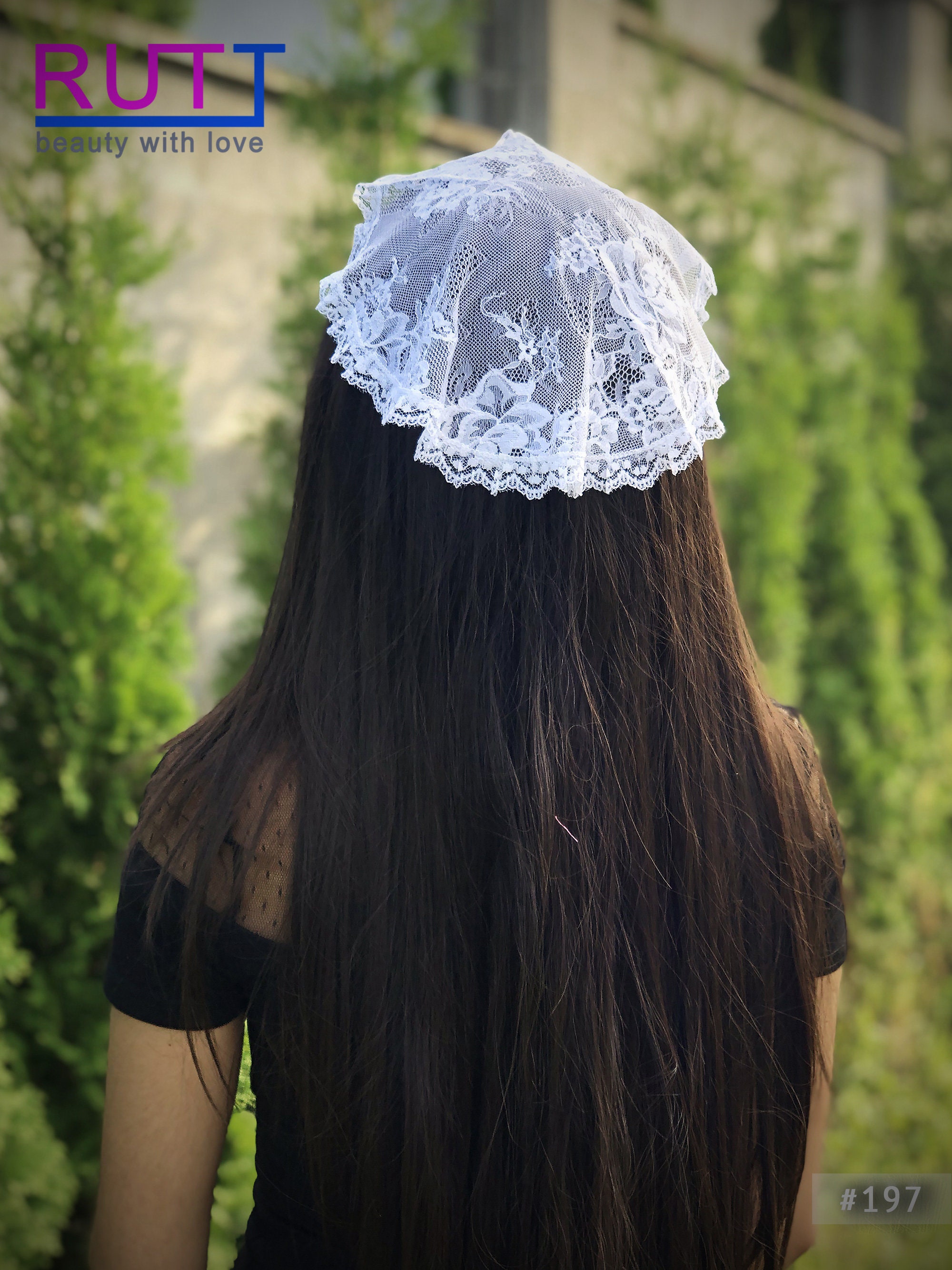 White Lace Small Chapel Round Cap Mantilla Girl Head Covering - Etsy