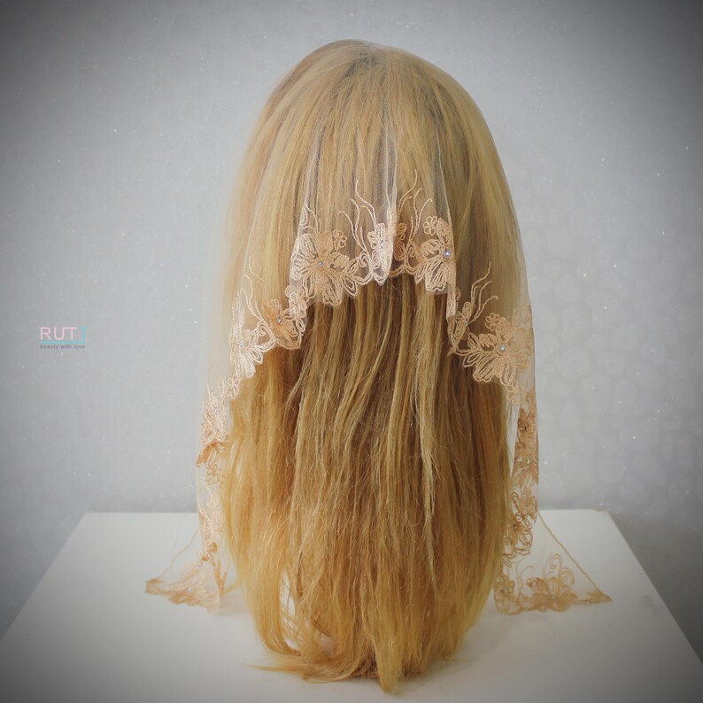 Beige Church Scarf Head Covering Embroidered Orthodox Veil - Etsy