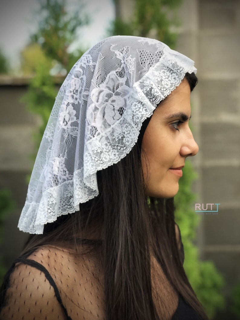 Princess Style Grey Chapel Round Veil Shantili Lace Mantila Headwrap ...