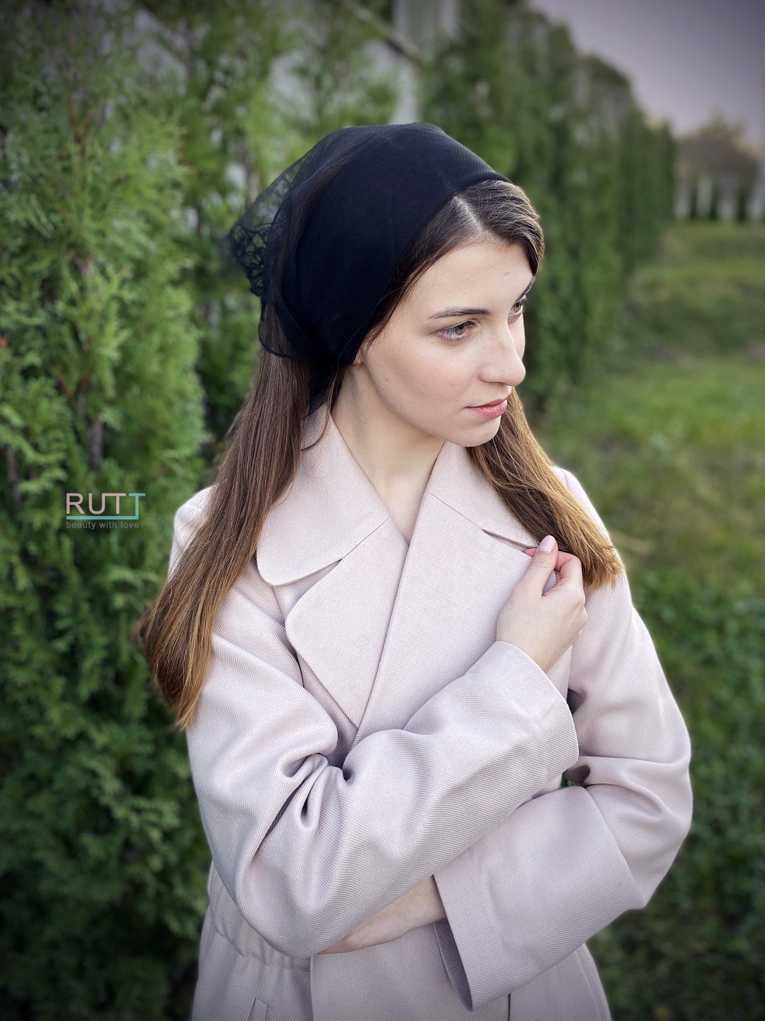 Church Square Kerchief With Embroidered Corner Head Covering Orthodox ...