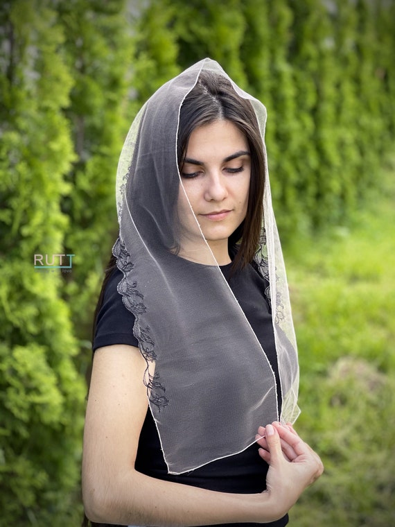 Embroidered Scarf Church Head Covering Women Head Wrap - Etsy