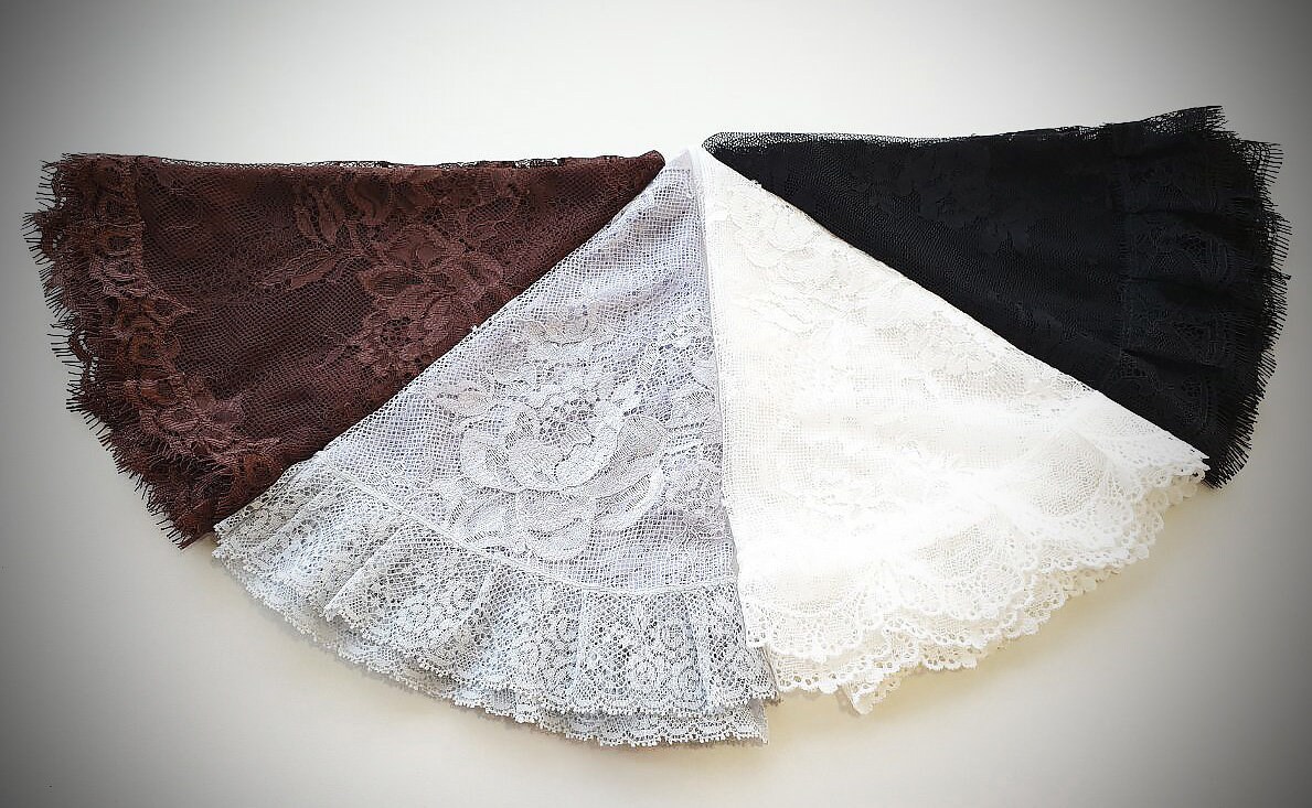 Princess Style Grey Chapel Round Veil Shantili Lace Mantila Headwrap ...