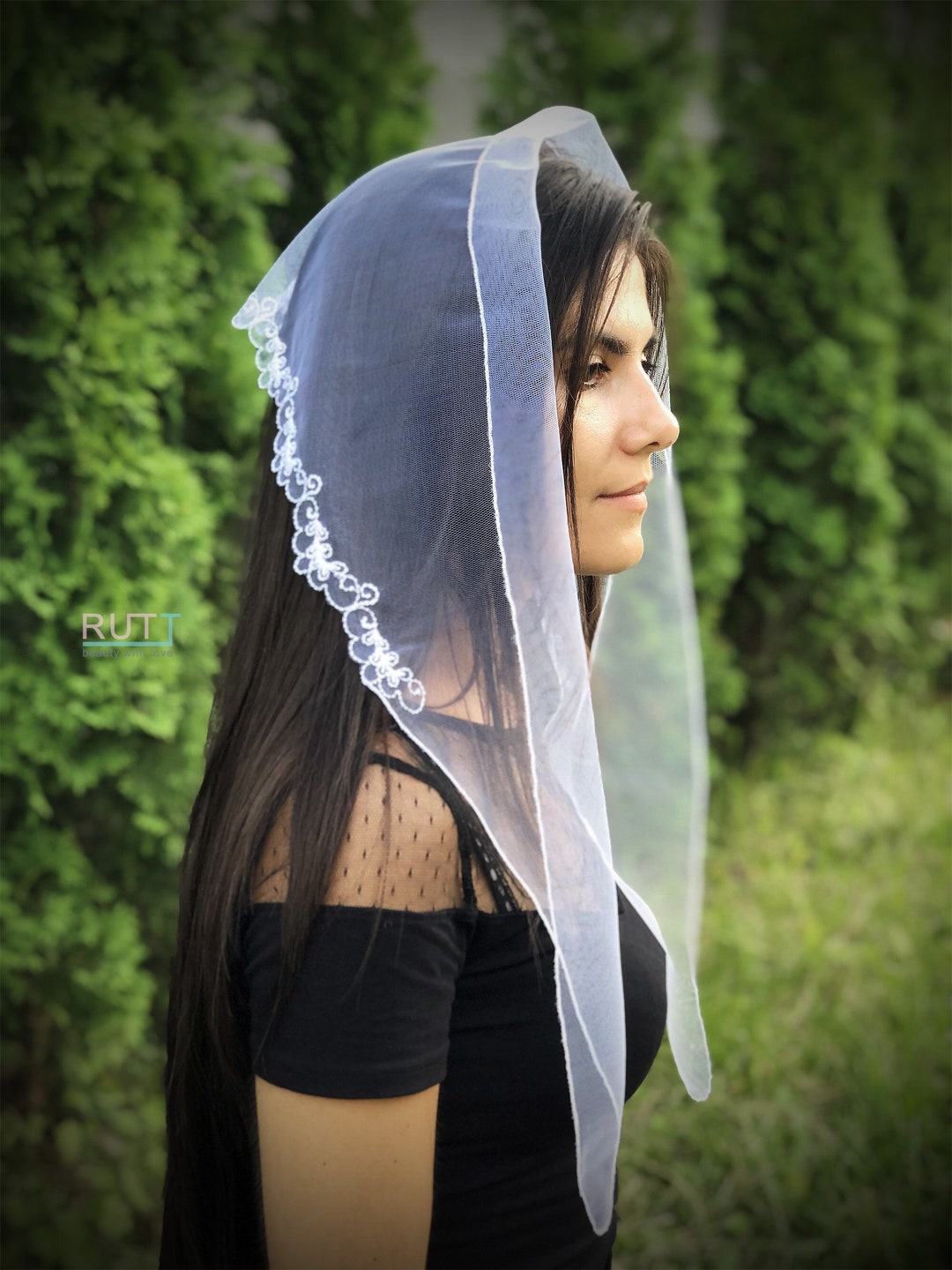 Christian Scarf With Embroidery Church Head Covering Orthodox Head Wrap ...