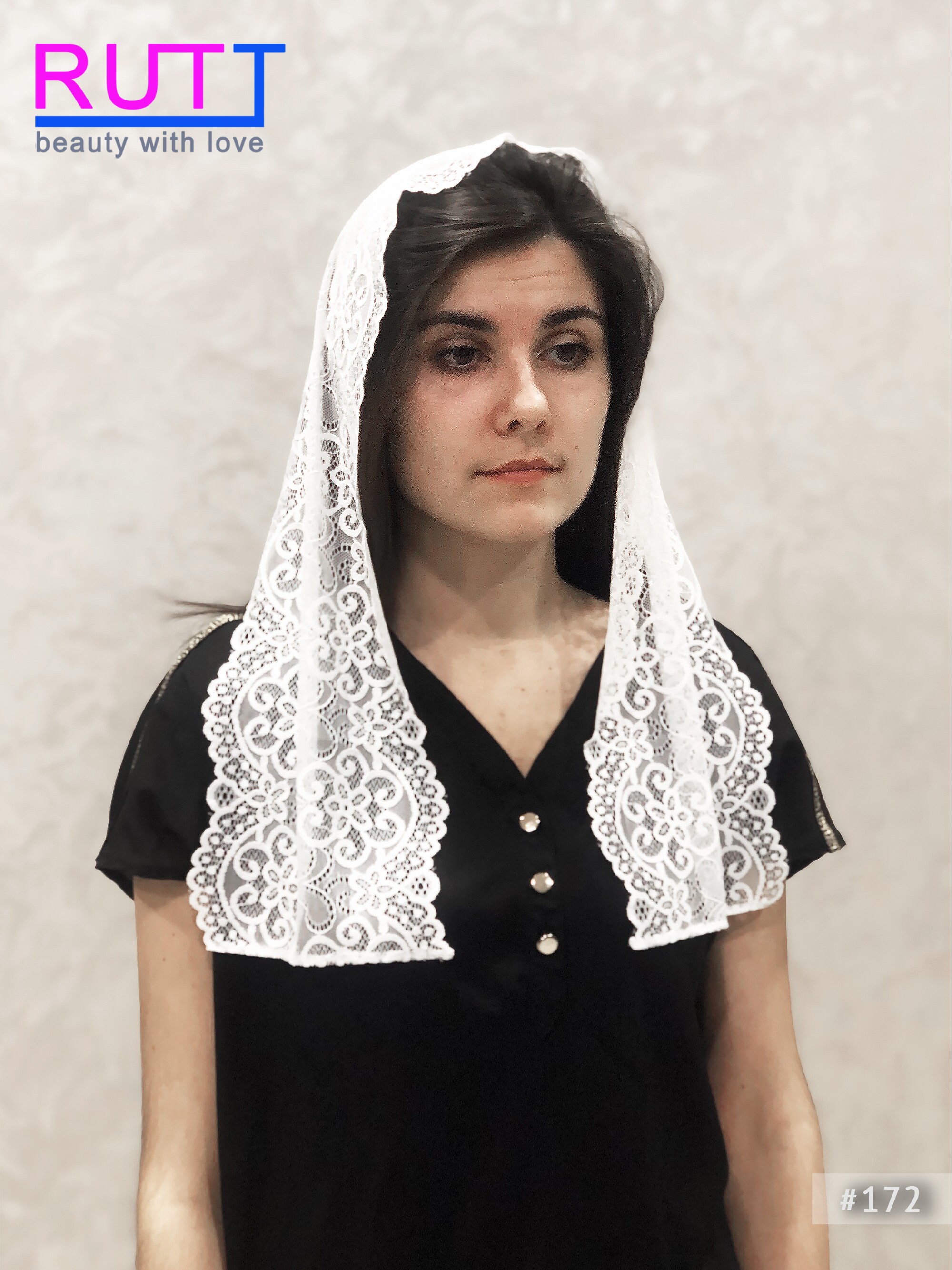 Stretch Lace Scarf Head Band Church Head Covering Orthodox Shawl ...