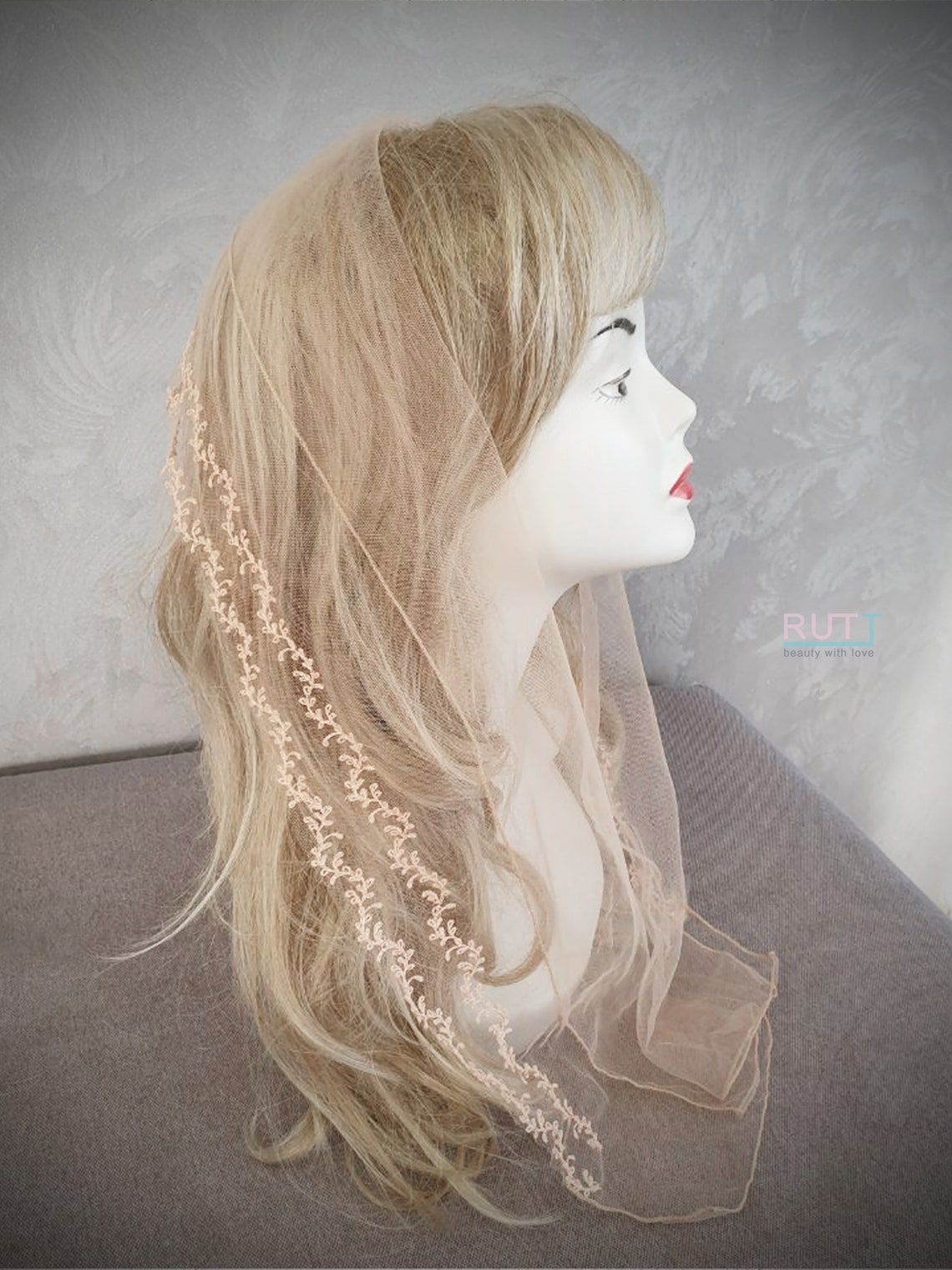 Beige Christian Scarf With Embroidery Church Head Covering Orthodox ...