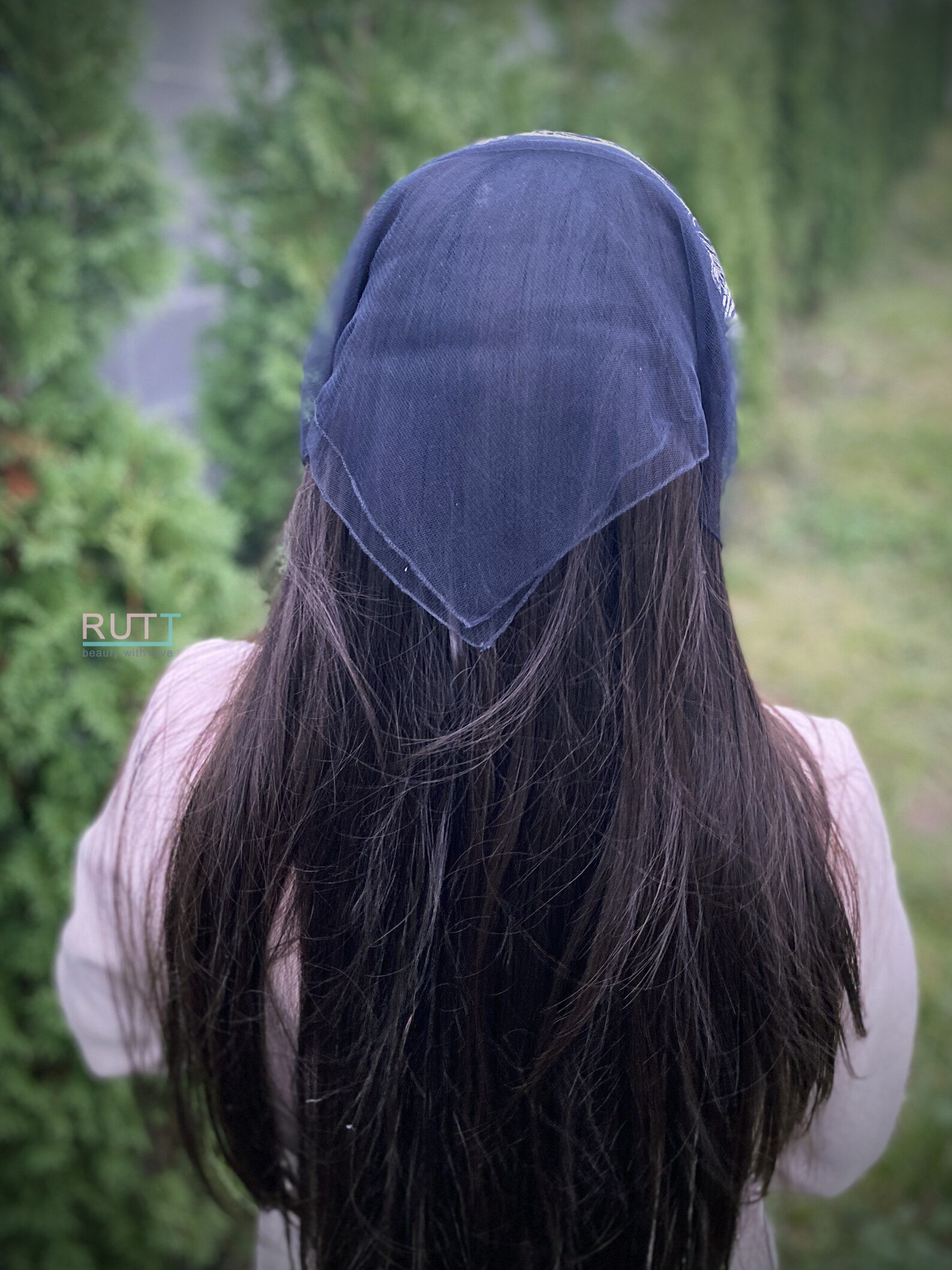 Church Square Kerchief With Embroidered Corner Head Covering Orthodox ...