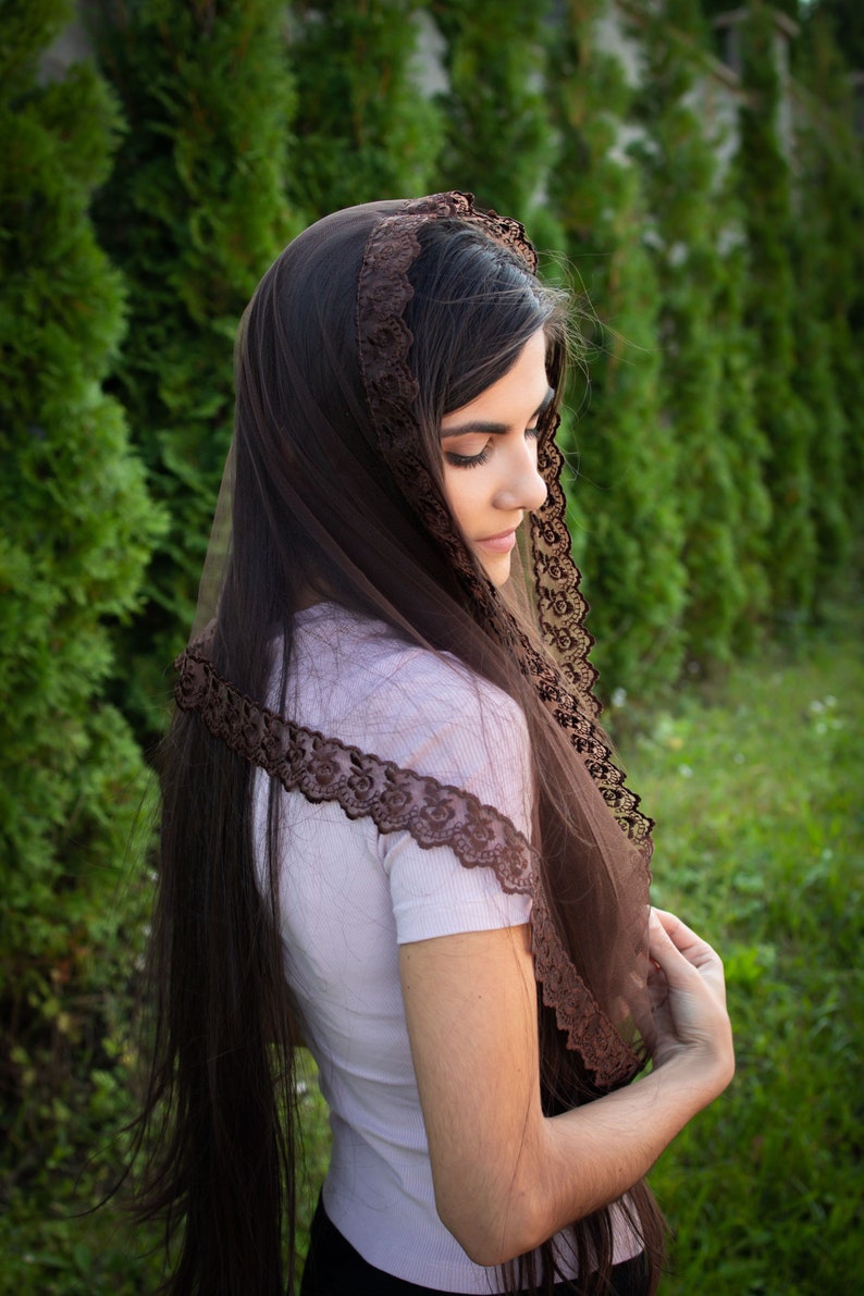 Brown Infinity Head Covering Catholic Veil Church or Chapel - Etsy