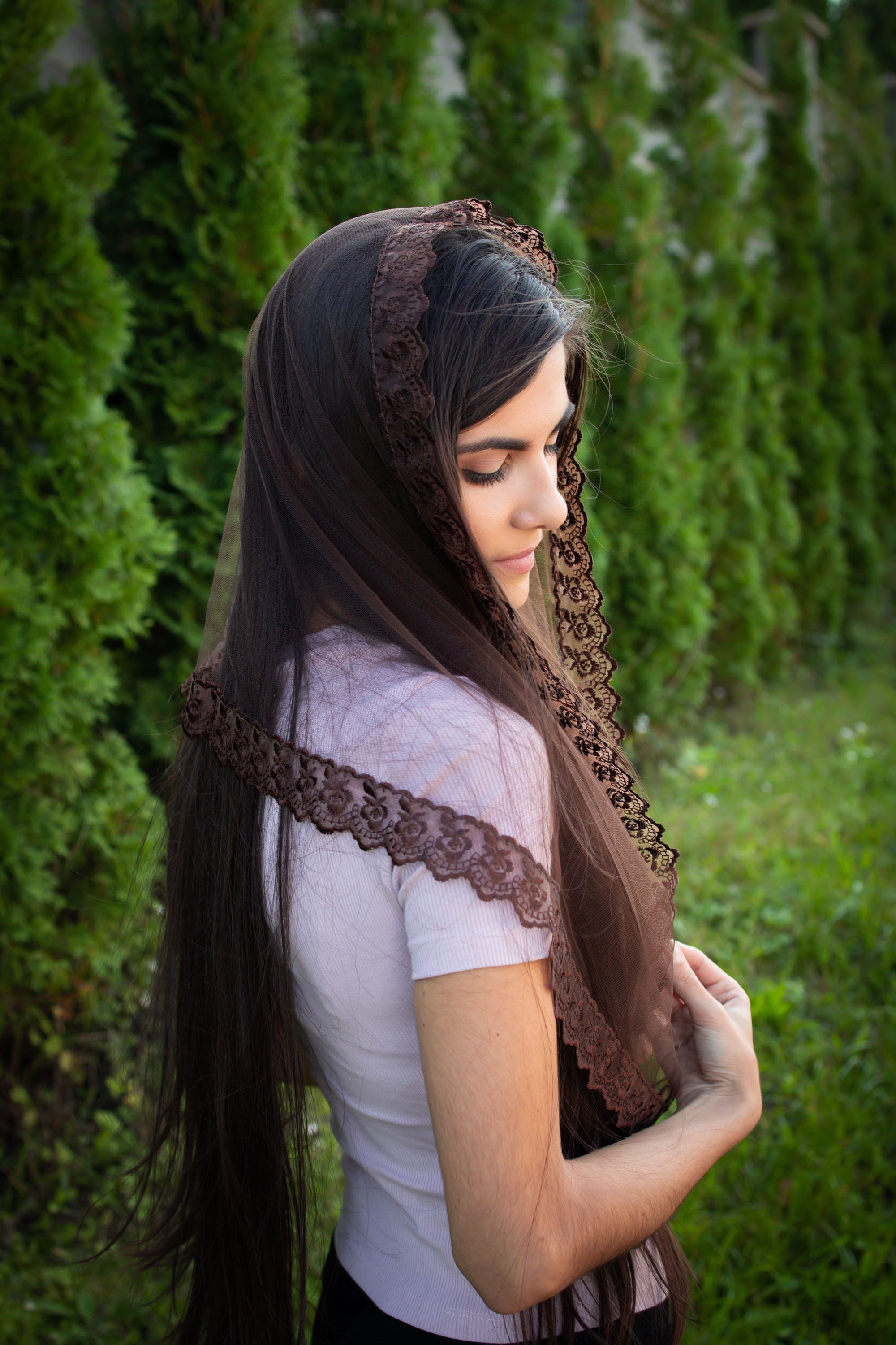 Brown Infinity Head Covering Catholic Veil Church or Chapel Veil ...