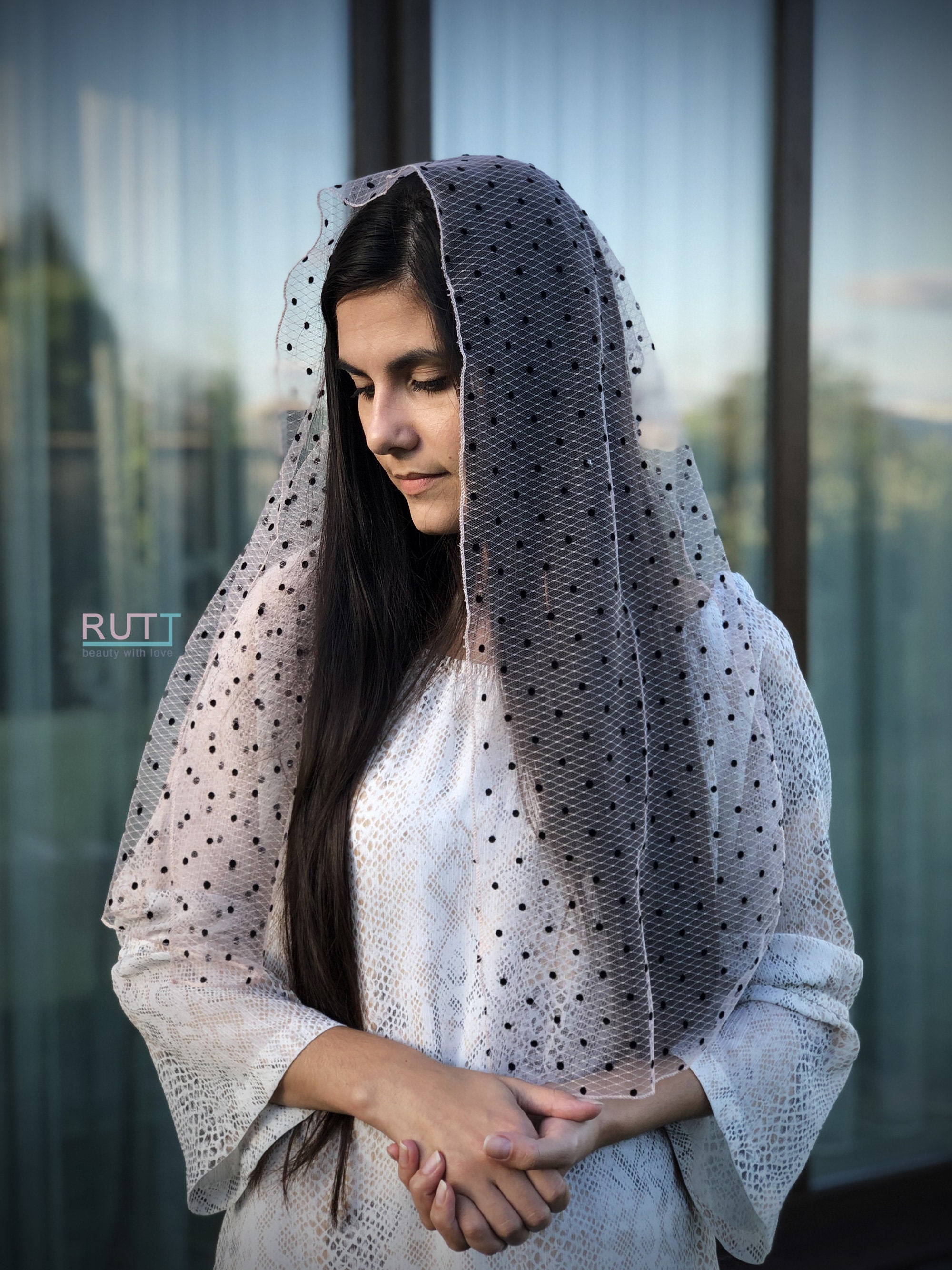 Elegant Dotted Scarf Church Head Covering Orthodox Head Wrap - Etsy UK