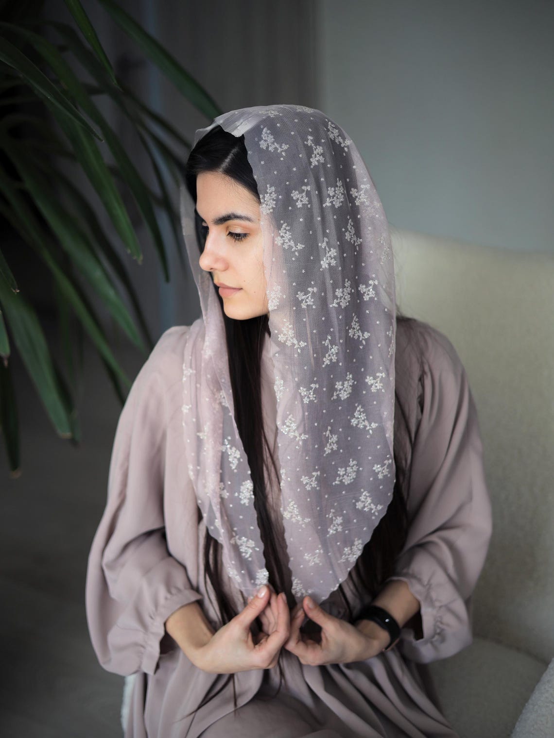 Christian Glitter Scarf Church Head Covering Orthodox Head Wrap ...