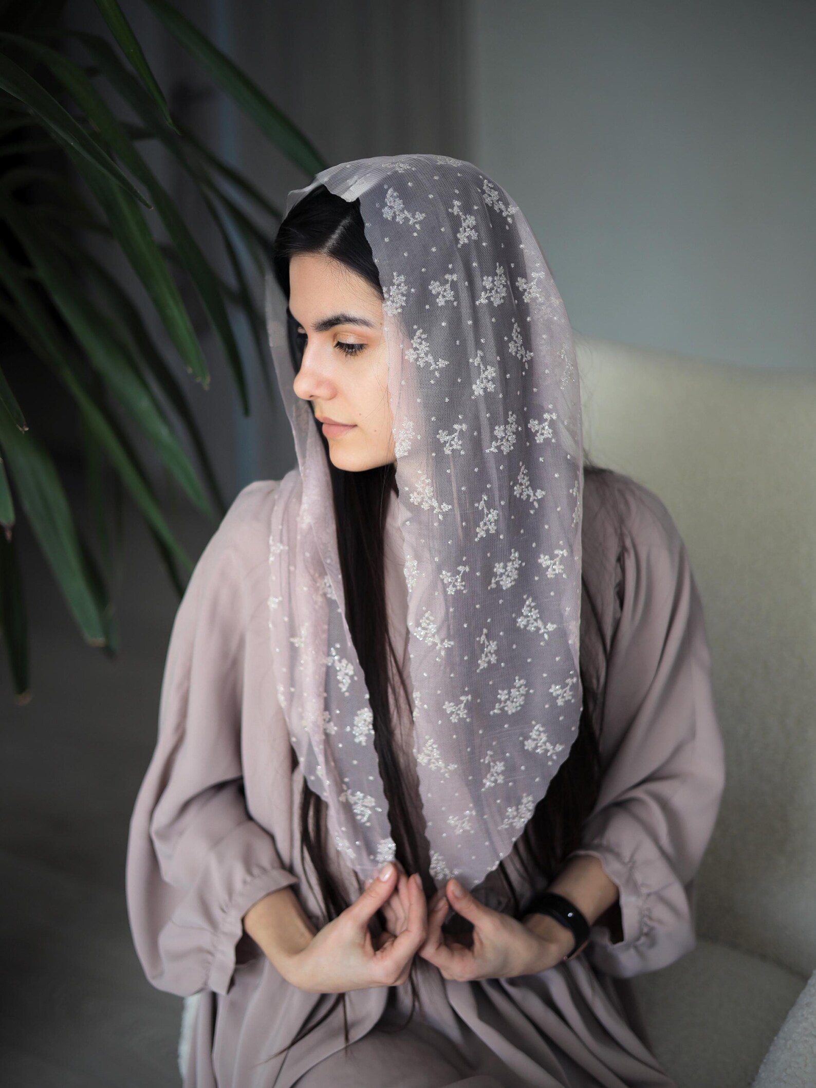 Christian Glitter Scarf Church Head Covering Orthodox Head Wrap ...