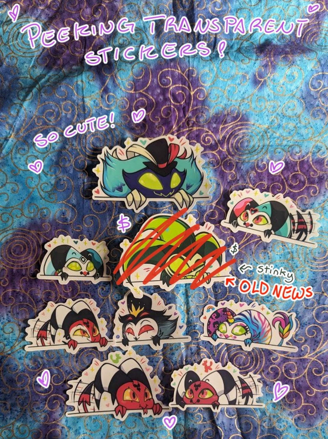 Helluva Boss Chibi Peeking Transparent Vinyl Stickers - Etsy