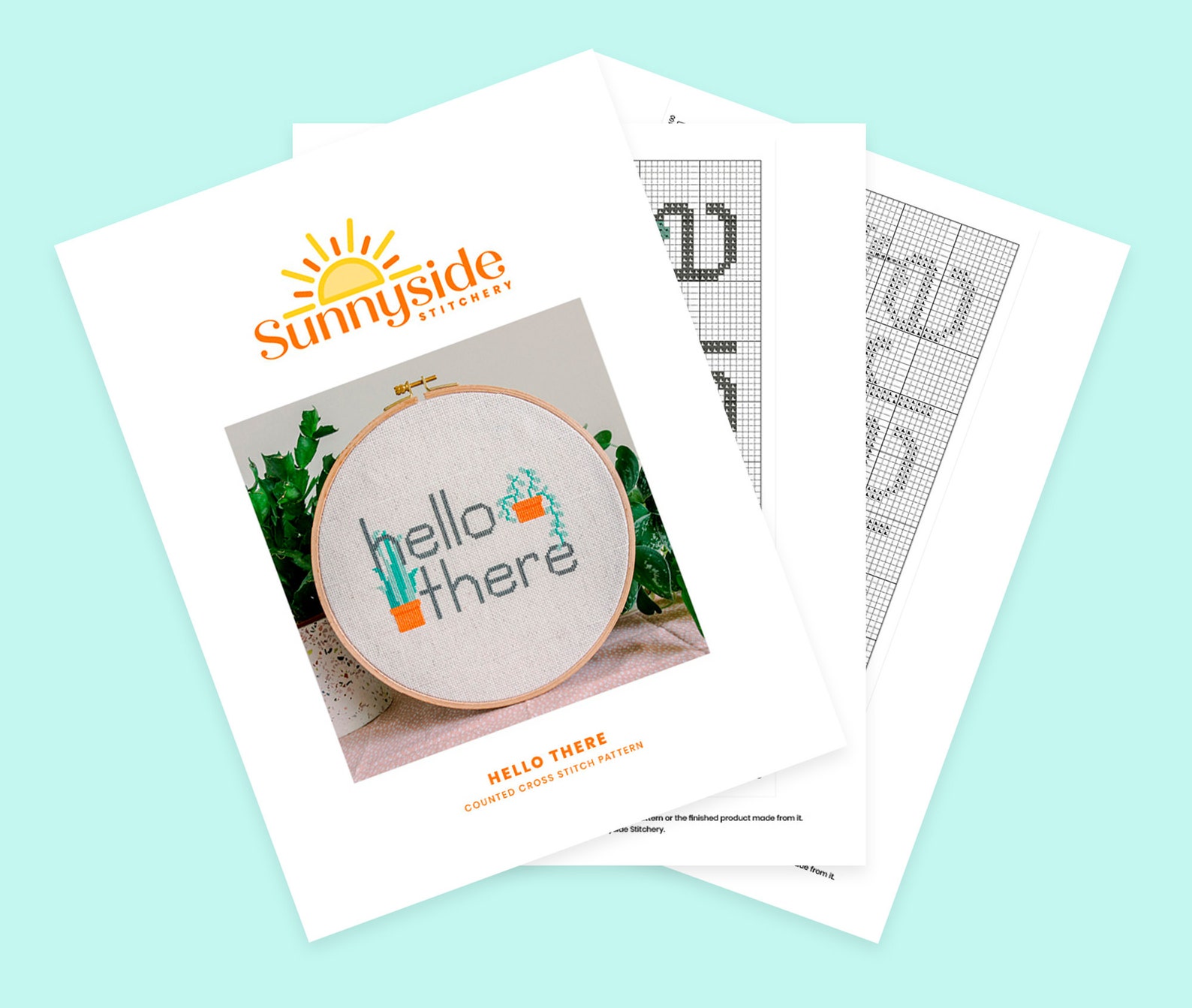 Hello There - Welcome Sign - Modern Cross Stitch - Simple PDF Pattern ...