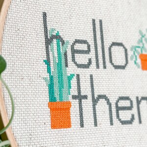Hello There - Welcome Sign - Modern Cross Stitch - Simple PDF Pattern ...