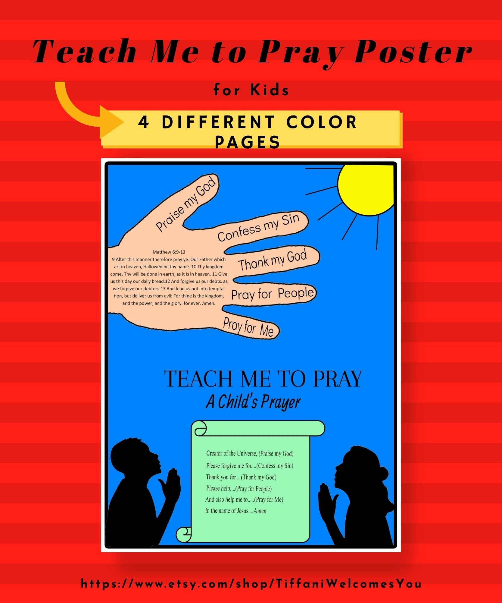 Prayer Notes for Kids| Teach Me to Pray ACTS Printable for Children ...