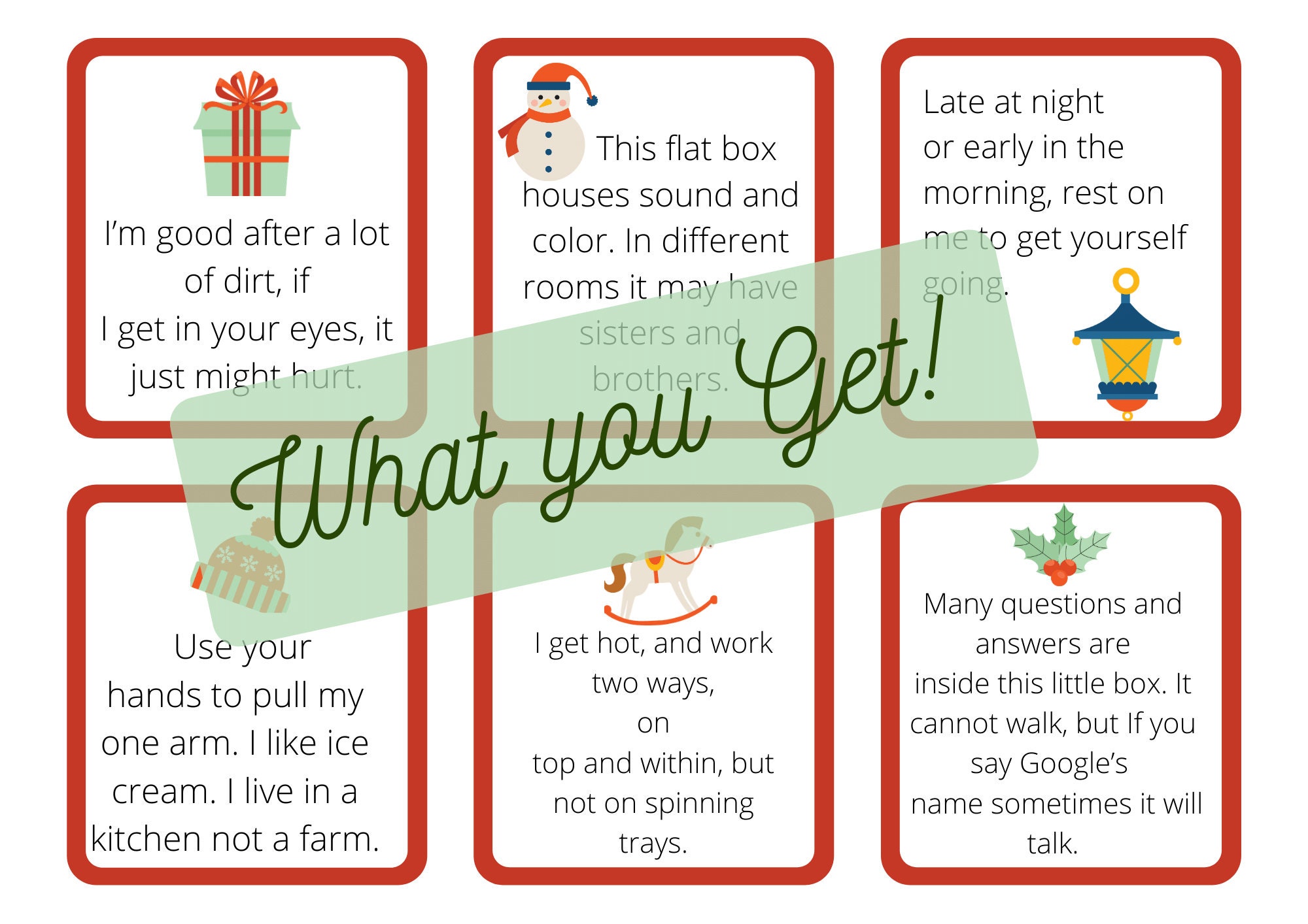 Christmas Scavenger Hunt Clue Cards, Christmas Treasure Hunt Clues ...