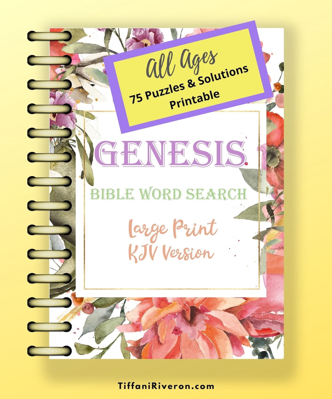 Large Print Bible Word Search Puzzle Book Genesis KJV Printable for ...