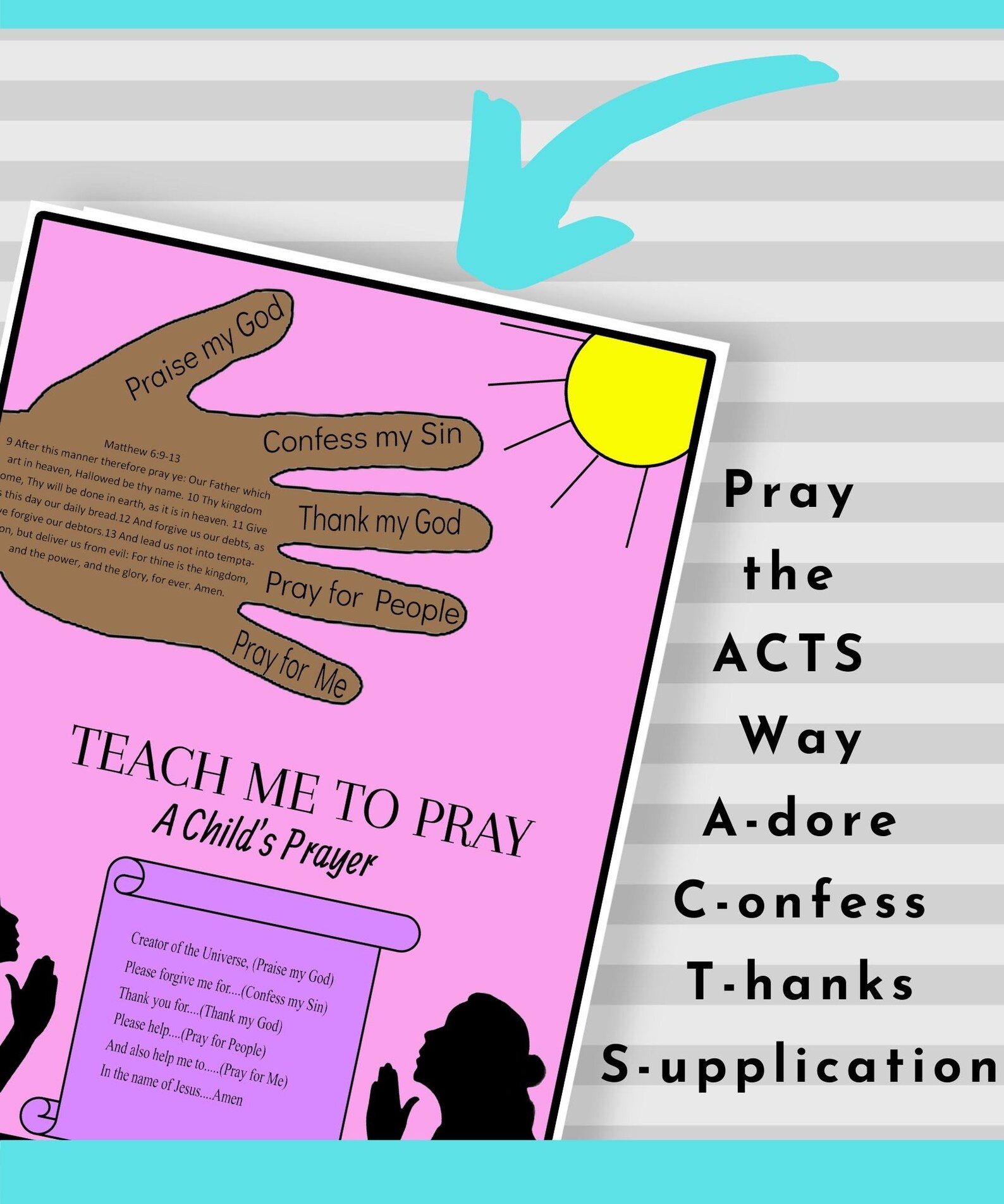 Prayer Notes for Kids Teach Me to Pray ACTS Printable for - Etsy
