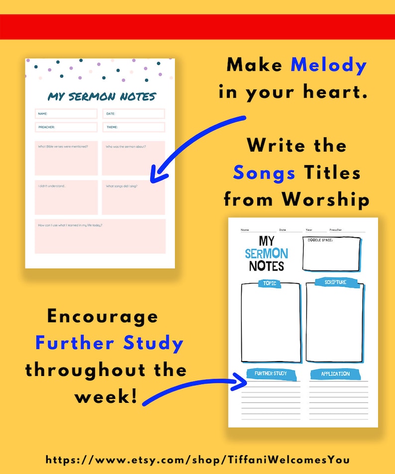 Sermon Notes for Teens Printable Sermon Notes Notes for - Etsy