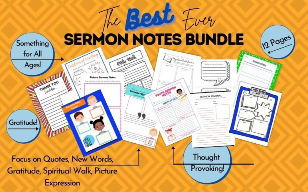 Printable Children's Sermon Notes , Sermon Notes for Kids, Printable ...