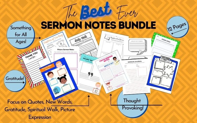 Printable Children's Sermon Notes , Sermon Notes for Kids, Printable ...