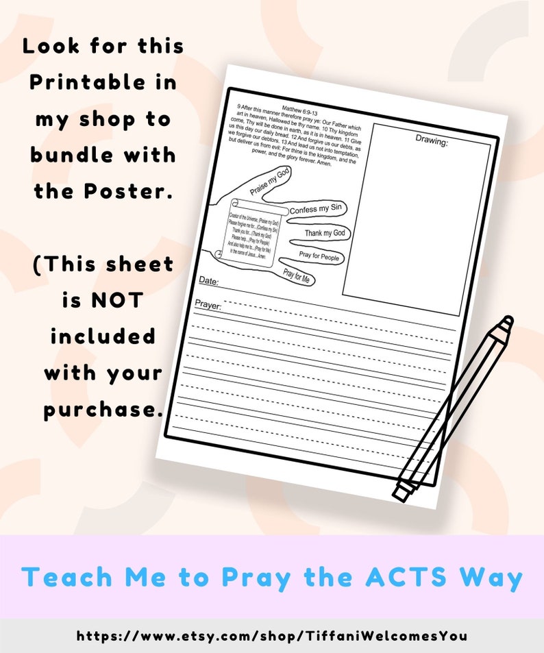 Prayer Notes for Kids| Teach Me to Pray ACTS Printable for Children ...
