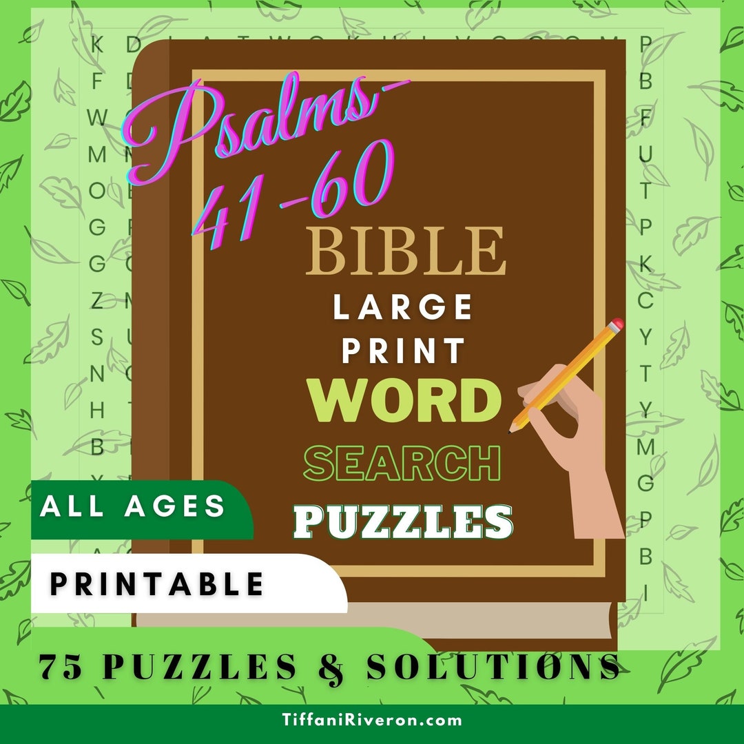 Large Print Bible Word Search Puzzle Book Printable for Adults and ...