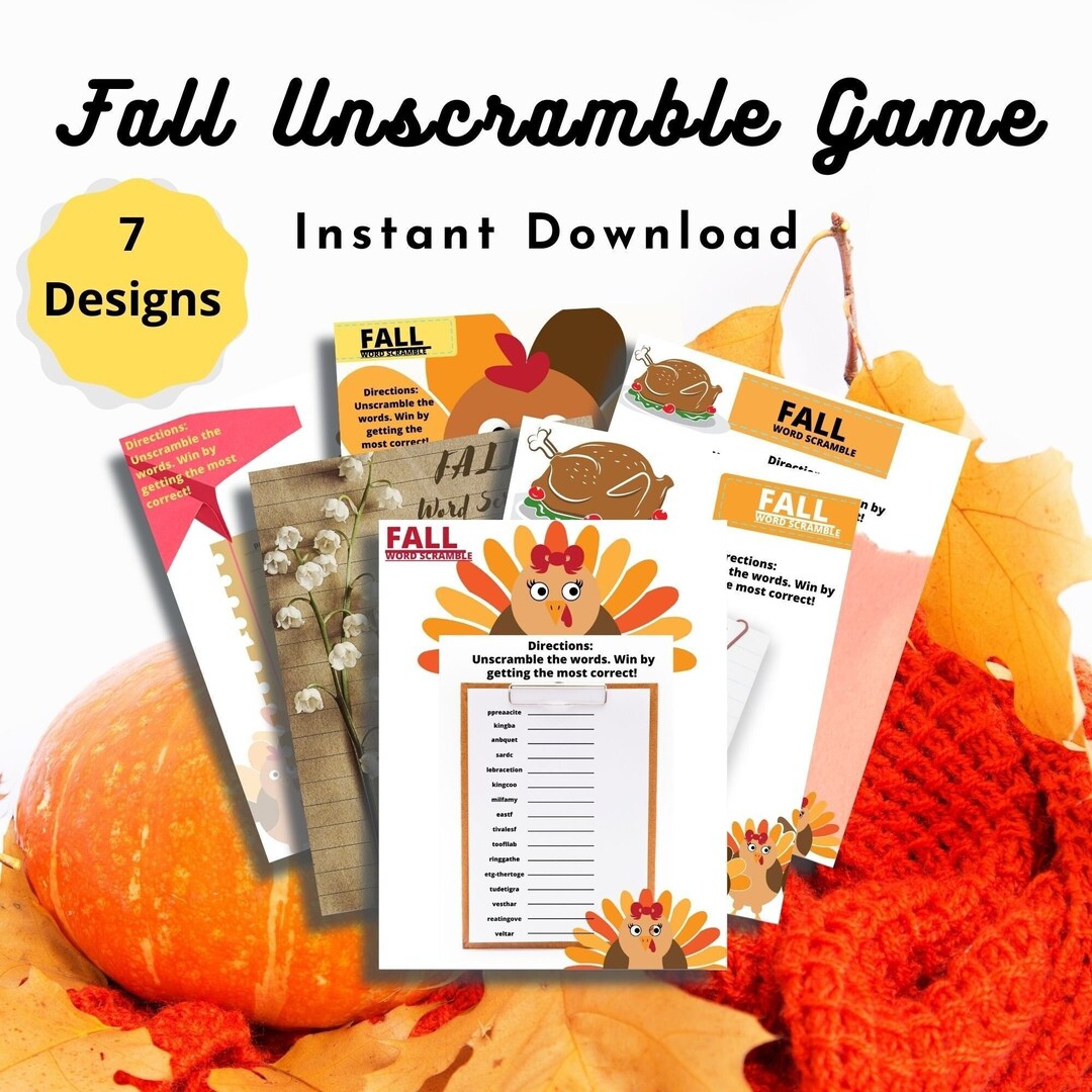 Thanksgiving Game Printable, 2021 Thanksgiving Game Autumn Game Office ...