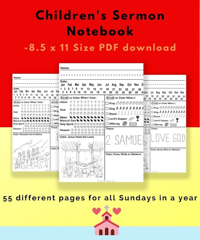 Printable Children's Sermon Notes , Sermon Notes for Kids, Printable ...
