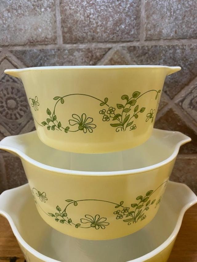 Vintage Set of 4 Vintage Pyrex Shenandoah Round Casserole Dishes 1981 ...