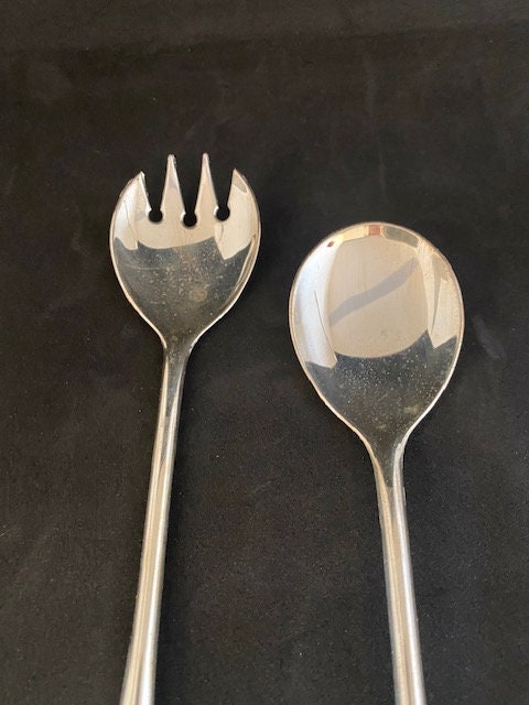 Vintage Made in Italy Silver Plated Serving Fork and Spoon 9