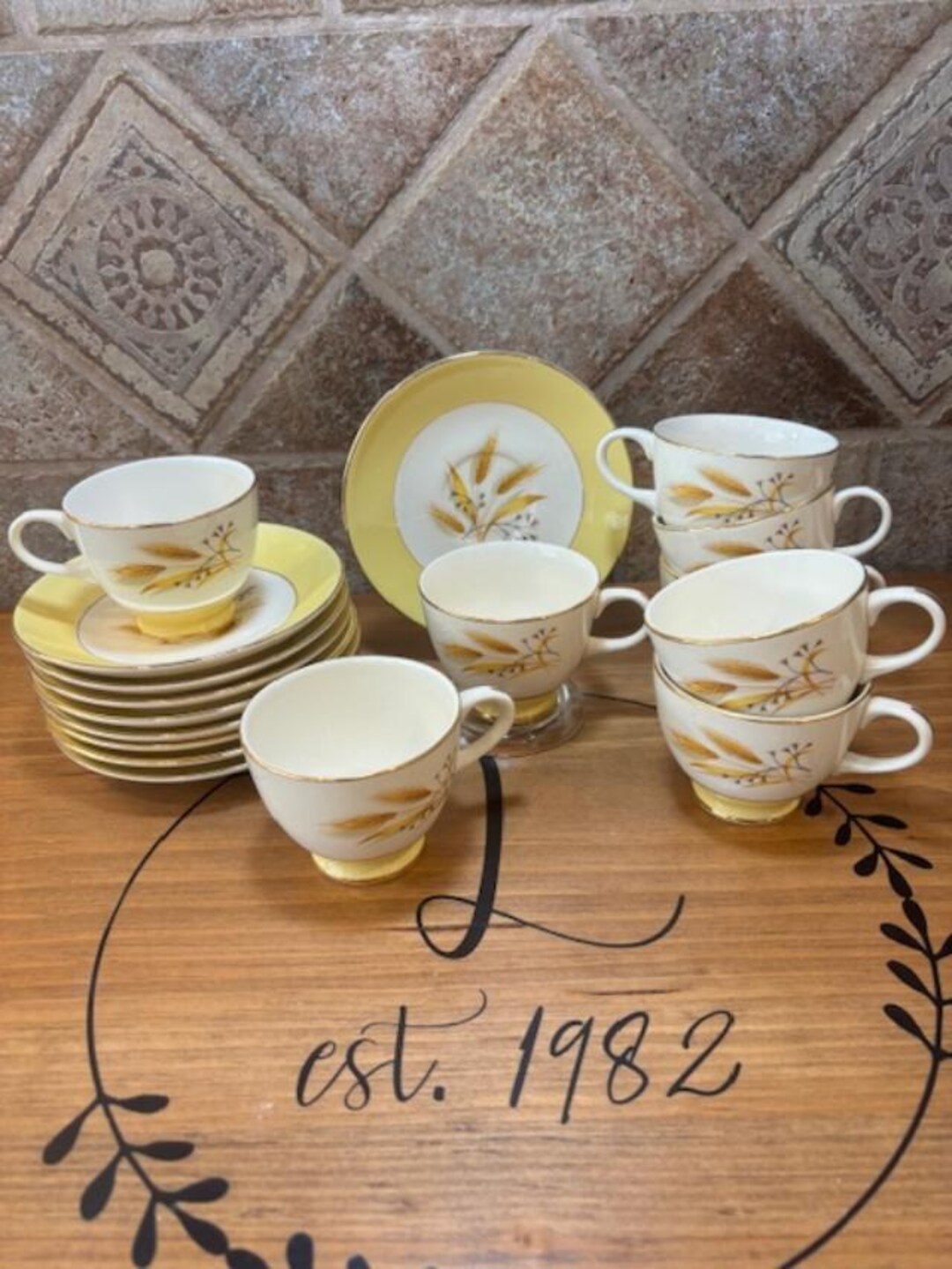Available Nine 9 Saucers and Eight 8 Cups Century Service Autumn Gold ...