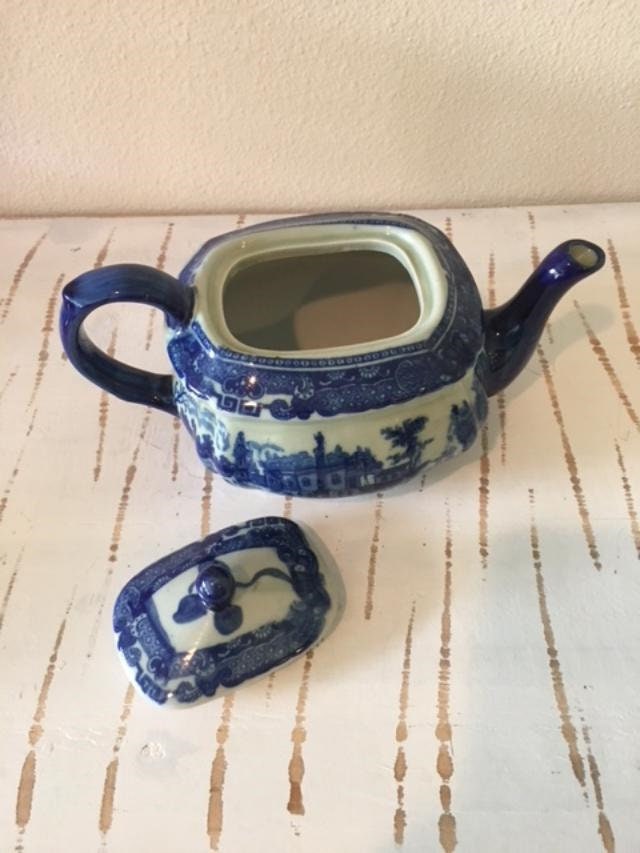 Vintage Reproduction Victoria Ware Ironstone Transferware Flow Blue ...