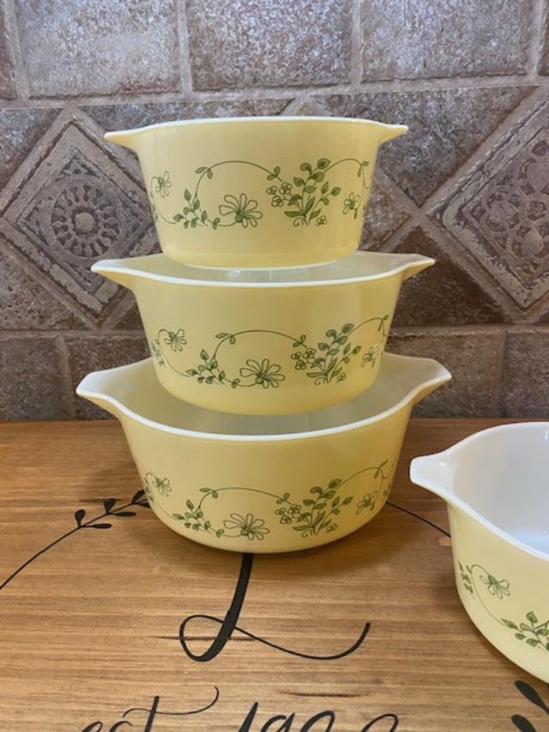 Vintage Set of 4 Vintage Pyrex Shenandoah Round Casserole Dishes 1981 ...