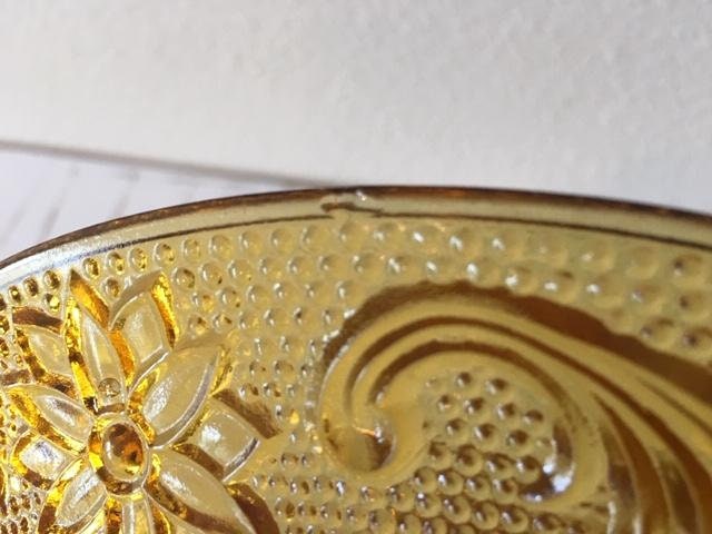 Four (4) Sets Sandwich Amber by Tiara Snack Plates and Footed Snack Cups