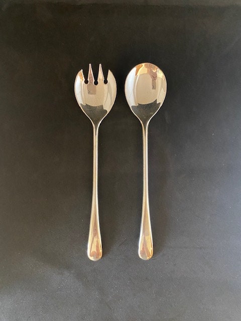 Vintage Made in Italy Silver Plated Serving Fork and Spoon 9
