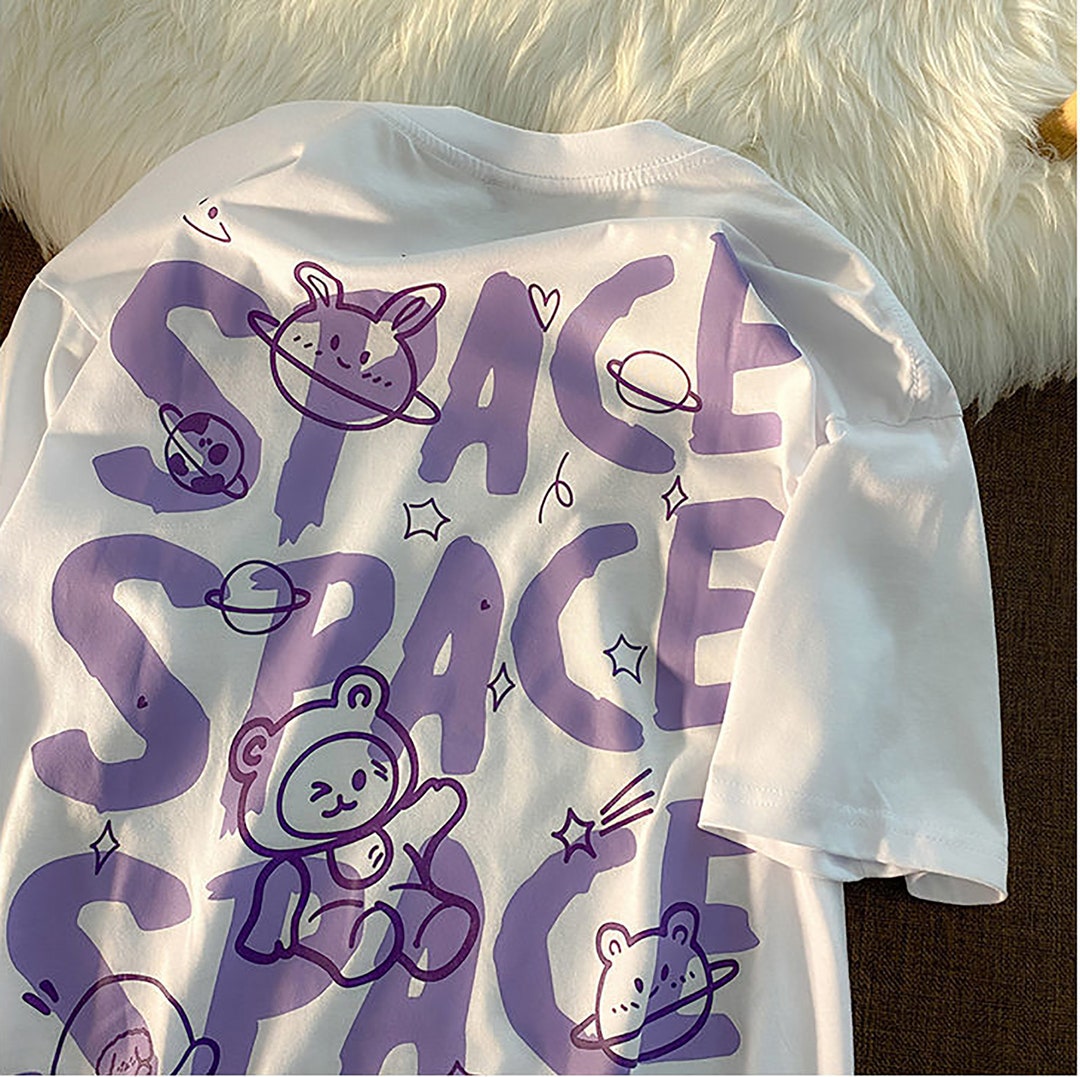 Y2k Space Bear T-shirtcute Bear Teehiphop - Etsy